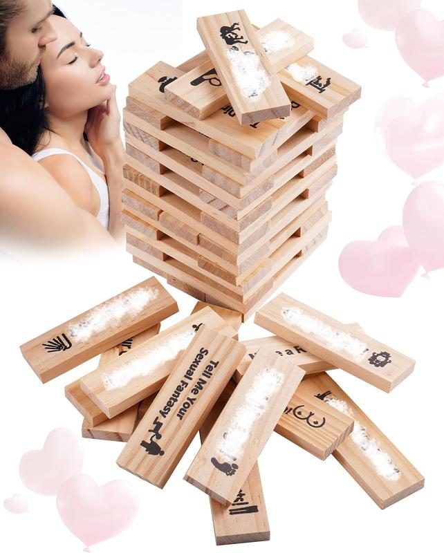 Tumbling Tower Blocks, 48Pcs Super Blocks, Romantic Couples Games for ...