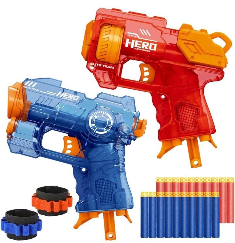 2 Pack Mini Blaster Guns for Nerf, Easter Basket Stuffers for Kids Gift ...