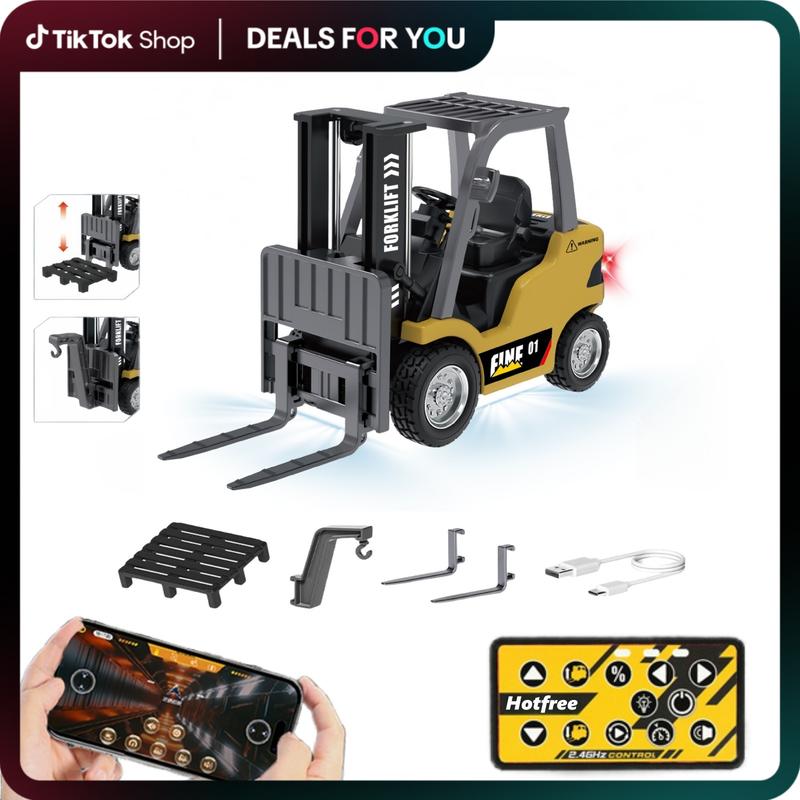 Hotfree 1/64 Mini RC Forklift Truck – 11 Channel, 2.4GHz APP & Remote ...