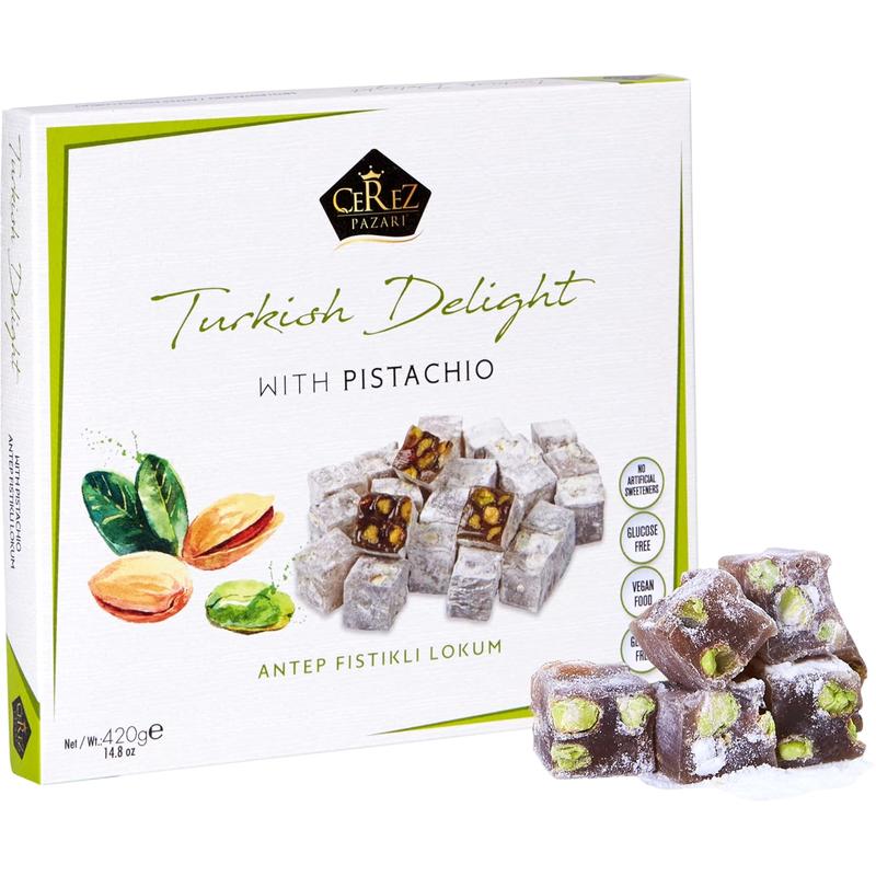 Cerez Pazari Turkish Delight Pistachio Candy Gourmet Premium Vegan ...