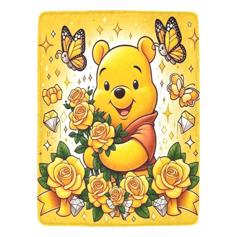 DISNEY CLASSIC Winnie the Pooh & Tigger Floral Throw Blanket - Ultra ...