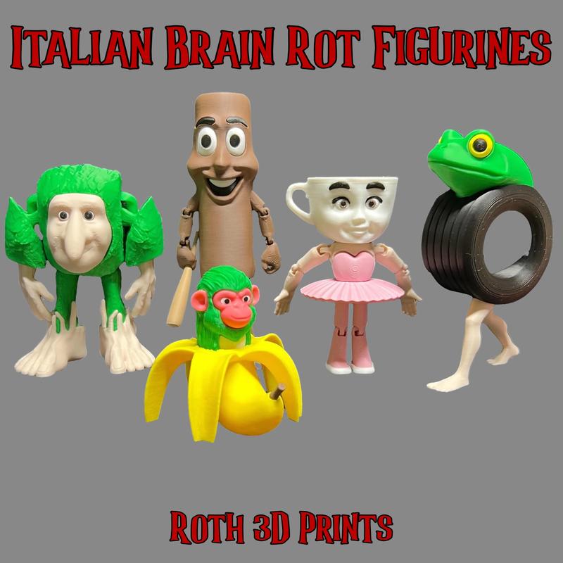 Italian Brainrot Figurines - 3D Printed Decorative Meme Figurines ...