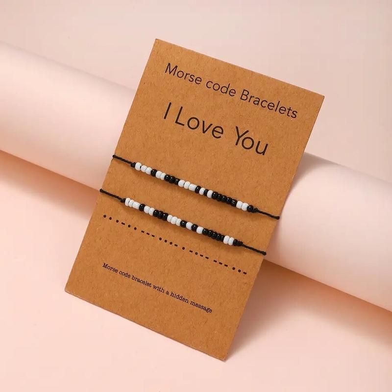 "I love You" Morse Code Couple Bracelets, Matching Bracelets - TikTok Shop