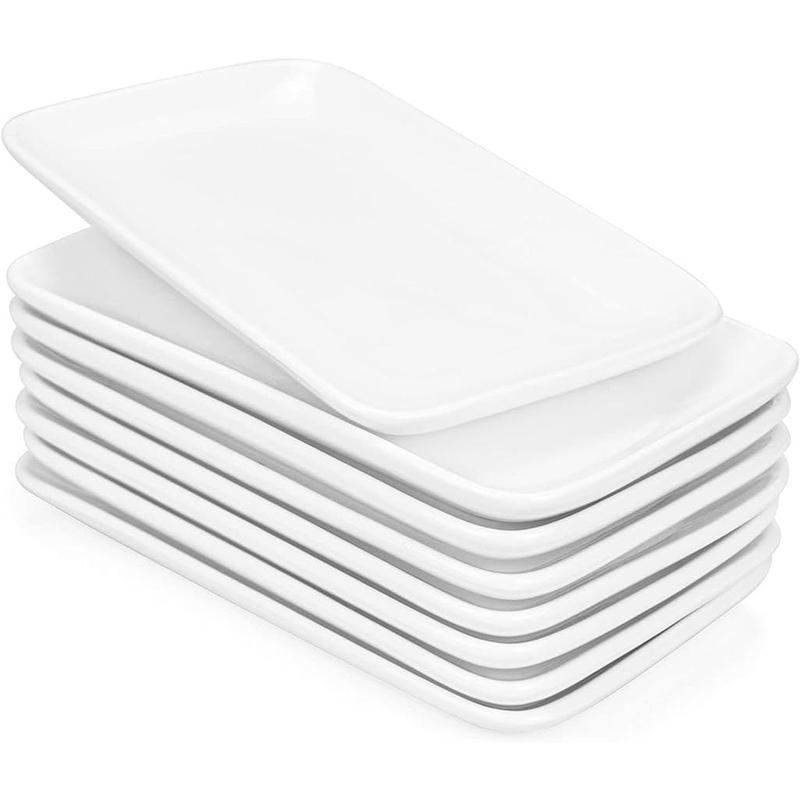 Set of 8 Pieces 8 Inch Rectangular Porcelain Platters Dessert, - TikTok ...