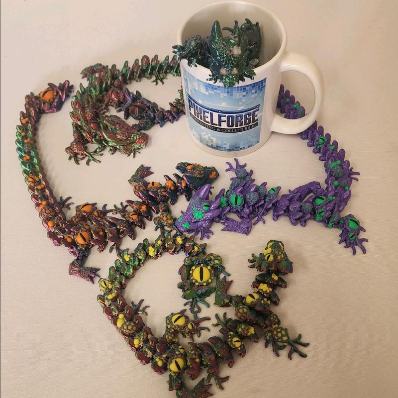 3D Printed Articulated Infested Dragon by Cinderwing3d - TikTok Shop