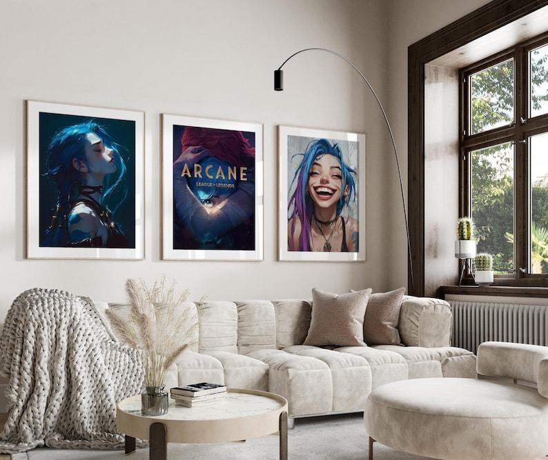 Arcane League Of Legends Poster Set 3, Jinx Wall Art, Jinx Arcane ...