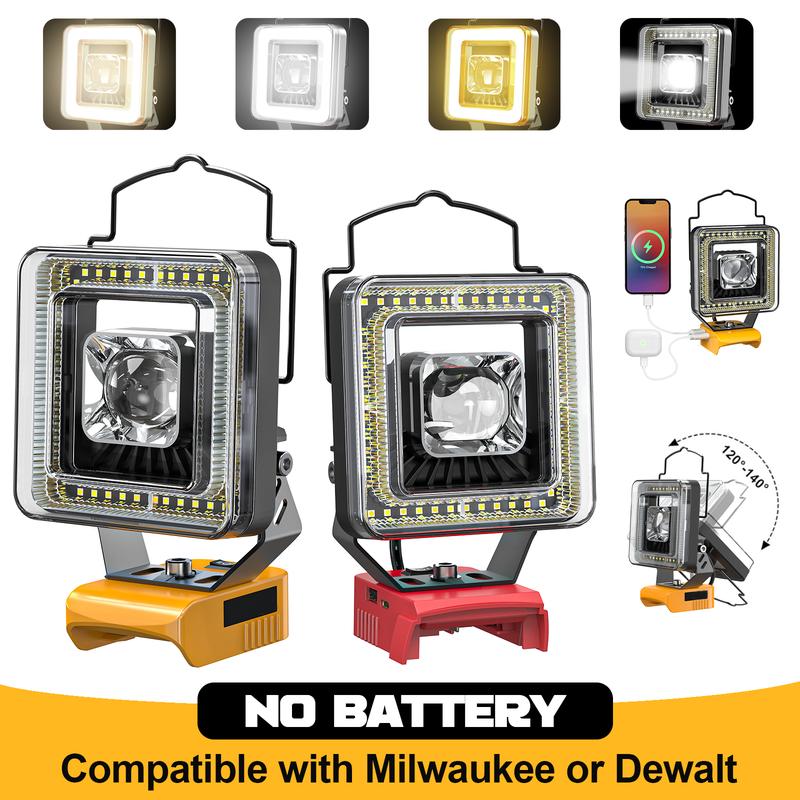 4 Color Modes LED Work Light for Milwaukee & Dewalt Battery, Battery ...
