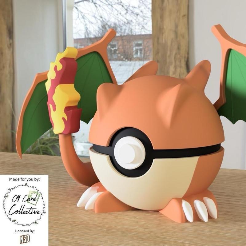 #0006 Charizard Ball - Made to Order, 3D Printed Pokeball Figure ...