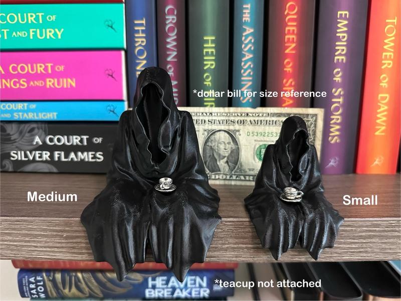 Grim Reaper Sitting Bookshelf Decor 3D Printed Death Figure Gift ...