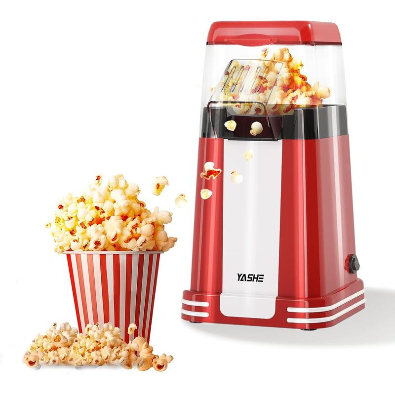 YASHE Hot Air Popcorn Popper Maker,popcorn machine, Retro Fast Popcorn ...