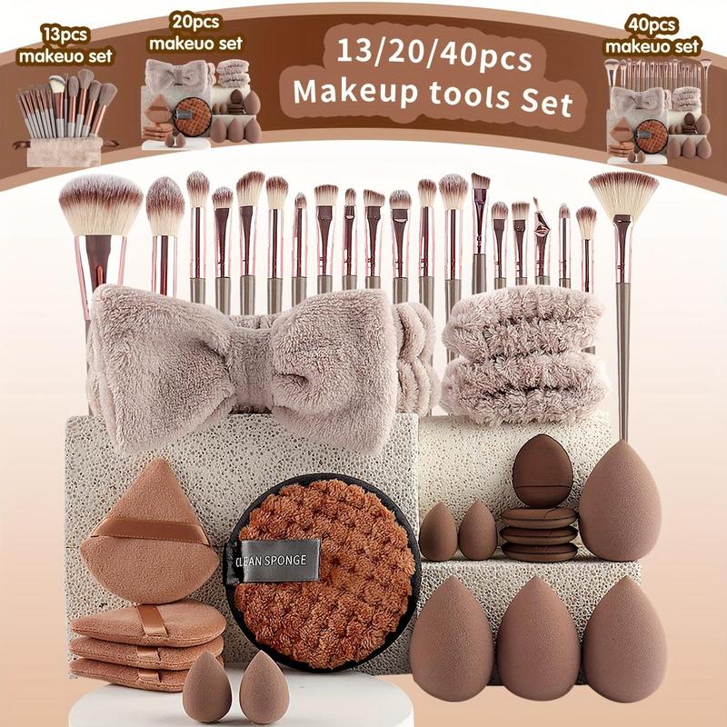 Makeup Tool Set, 20/40pcs/set Makeup Brush & Beauty Sponges & Face Wash ...
