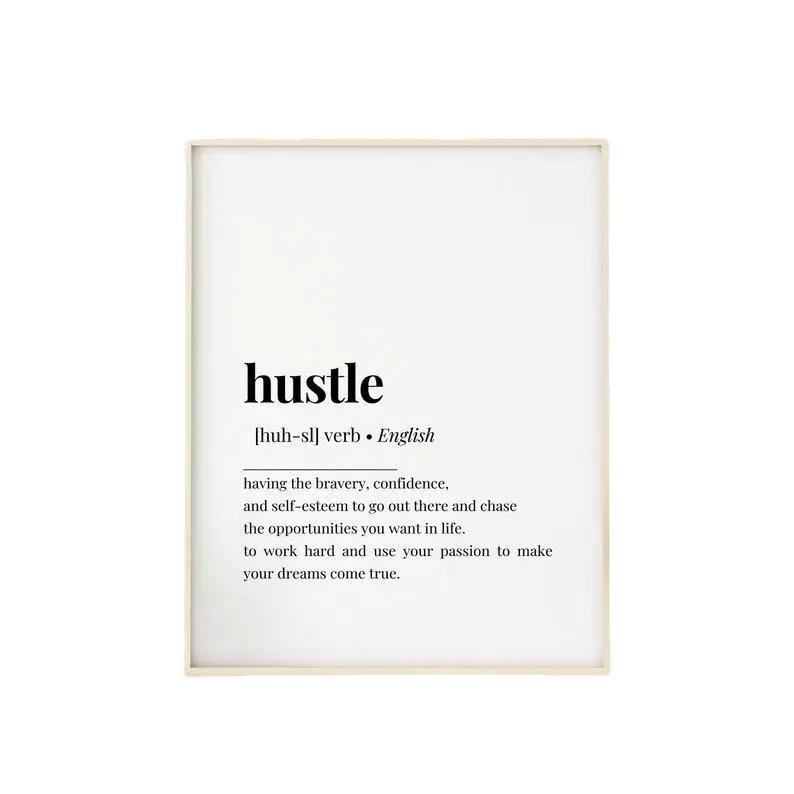 Hustle Defination Printable, Motivational Printable Quotes - TikTok Shop