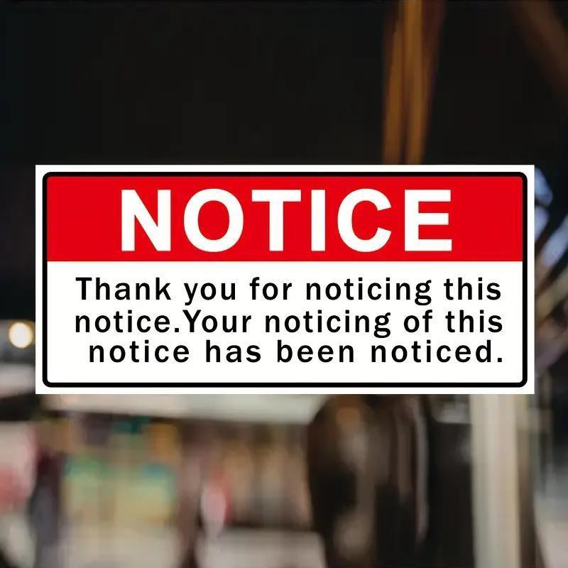 Warning Notice Sign Sticker, 5 Counts/set Self Adhesive Sticker ...