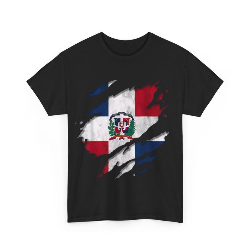 Coat of Arms Republica Dominicana Rip Reveal Dominican Flag T-Shirt ...
