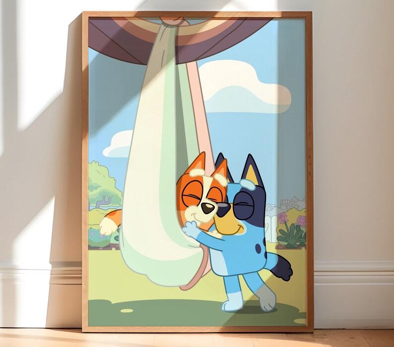 Bluey and Bingo Inspired Hug Wall Art – Best Friends Poster for ...