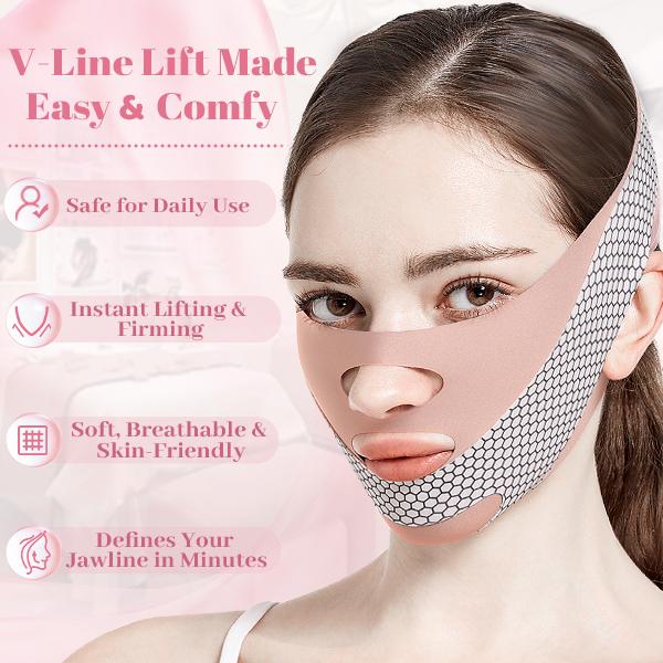 V Line Lifting Face Mask Double Chin Eliminator Strap Jawline Shaper ...