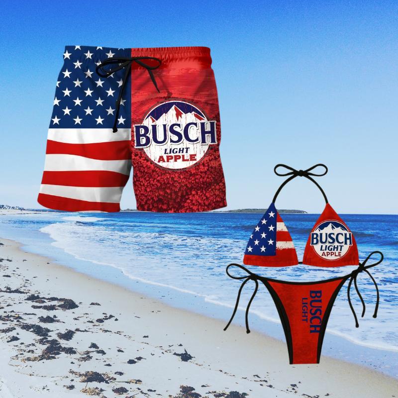 Matching Busch Light Apple America Flag 4th of July Swimsuits for ...