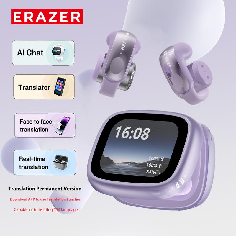 ERAZER XF28 Translation Earbuds Smart Touchscreen Bluetooth Earbuds ...