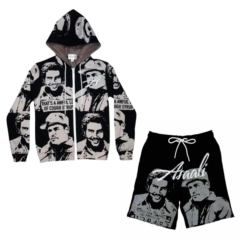 Assali Pabl0 Esc0ba 3D Hoodie Set, Men's Luxury Designer Custom Zip-up ...