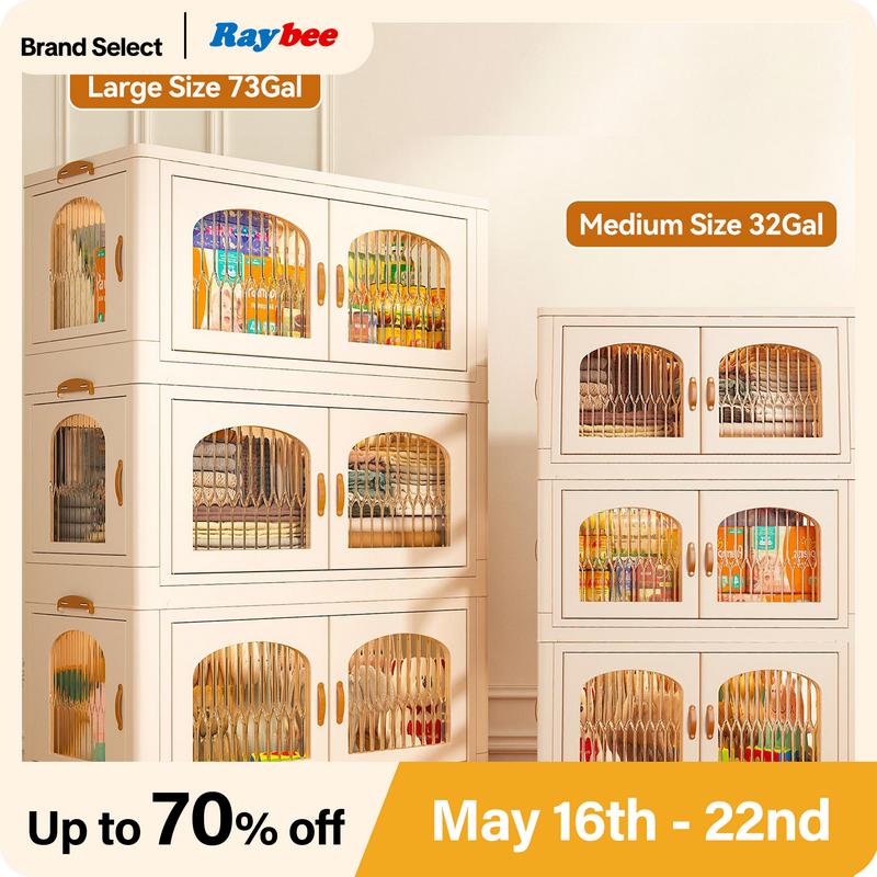 Pack Plastic Storage Bin with A Lid, Stackable Storage Containers with Wheels, Folding Storage ...