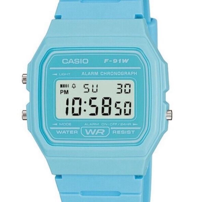 Casio F-91WC-2ADF Blue Original Alarm Chronograph Digital Watch F-91 ...