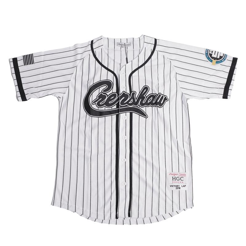 CRENSHAW PINSTRIPE BASEBALL JERSEY WHITE - TikTok Shop