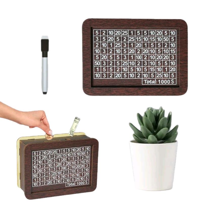 Susu Money Piggy Box - Decorative Money Box with Black Numbering ...