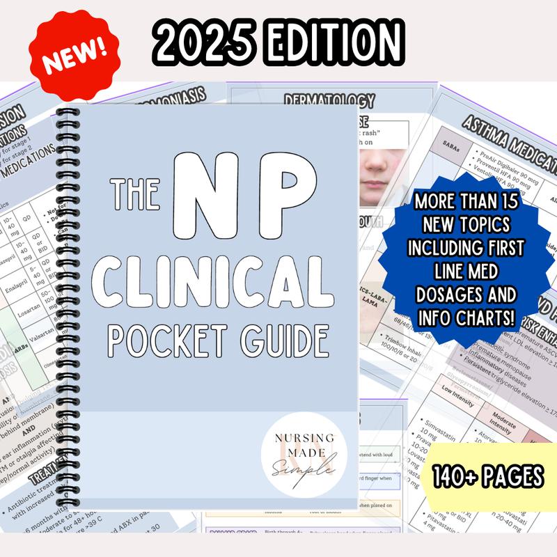 2025 NP Clinical Pocket Guide/ Reference Guide for FNP New Grads ...