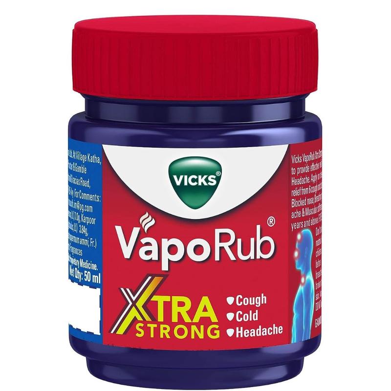 Vicks VapoRub Xtra Strong 50ml – Fast Relief for Cough, Cold & Headache ...
