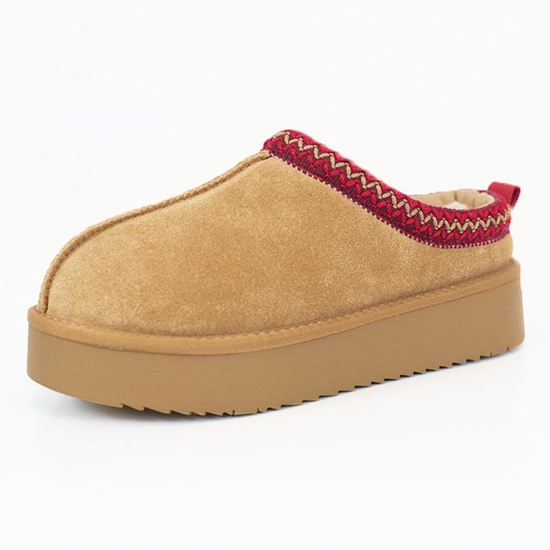 EVELLYHOOTD Braided Leather Outdoor Suede Slippers Women's Mini ...