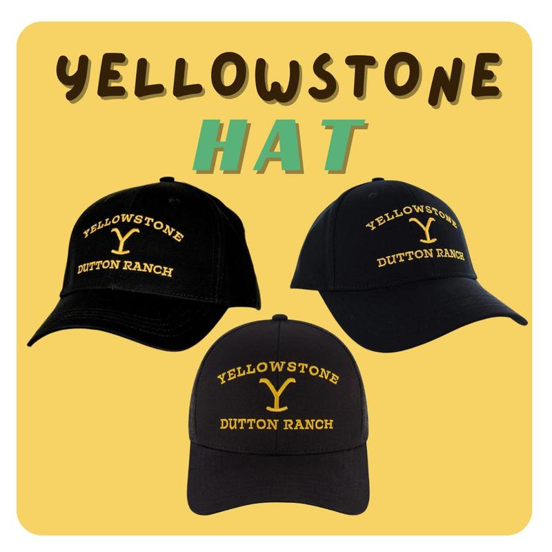 YELLOWSTONE HAT | Dutton Ranch Embroidered Logo Adjustable Baseball Hat ...