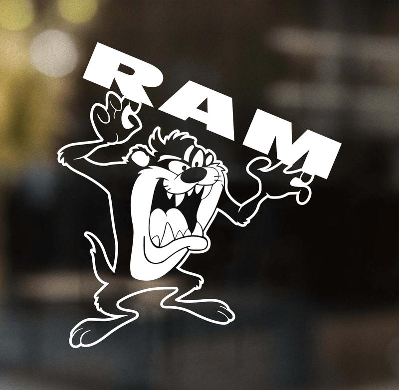 Thrilling Signs | Taz Ram Decal - Tasmanian Devil Vinyl Sticker for All ...