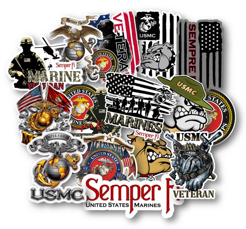 15 pc USMC VET Hard Hat Stickers Tool Box Helmet Vinyl Sticker decals ...