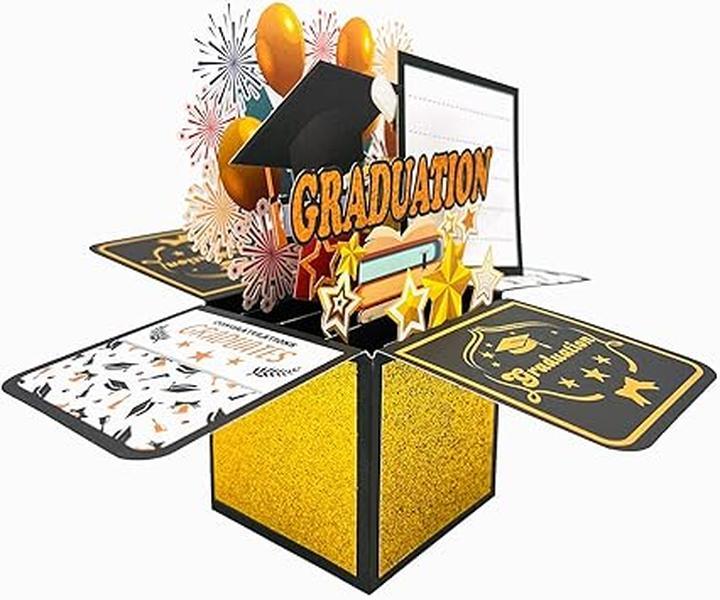 Glittery 3D Graduation Pop Up Card with Envelope, 2025 Graduate ...