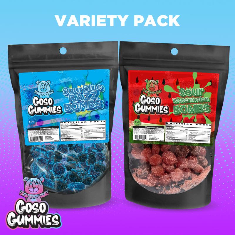 Goso Gummies Sour Blue Razz Bombs + Sour Watermelon Bombs Du - TikTok Shop