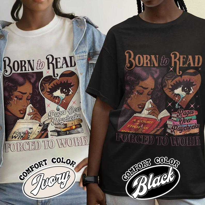 Born To Read Bookish Gildan Shirt Black Girl Reader Shirt,Bookish Gift ...