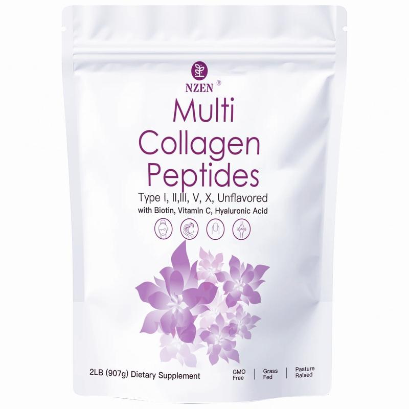 Multi Collagen Peptide Powder–2lbs | Hydrolyzed Protein Peptides Powder ...
