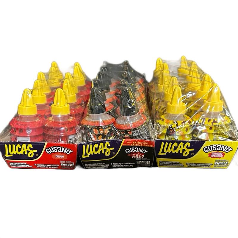 Lucas Gusano Tamarind, Chamoy, or Fuego Flavor Hot Liquid Candy ...