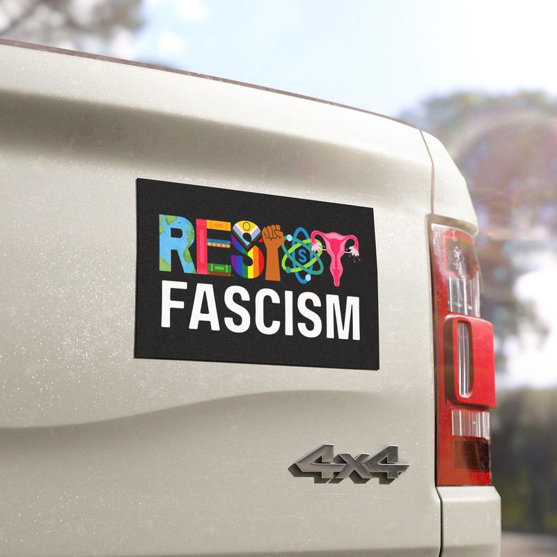 Resist Fascism Anti Trump Car Magnet/Bumper Sticker, Banned Books ...