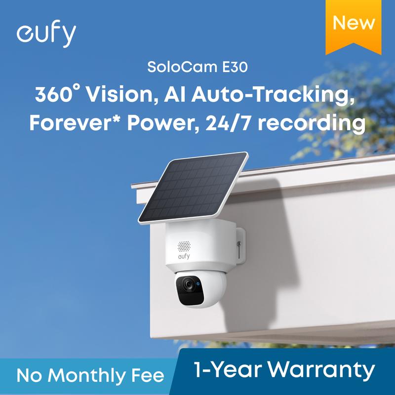 eufy Security eufy SoloCam E30, Solar Powered, 360° Pan, AI Tracking ...