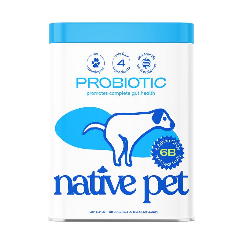Native Pet Probiotic Powder Supplement for Dogs - 6 Billion CFUs ...