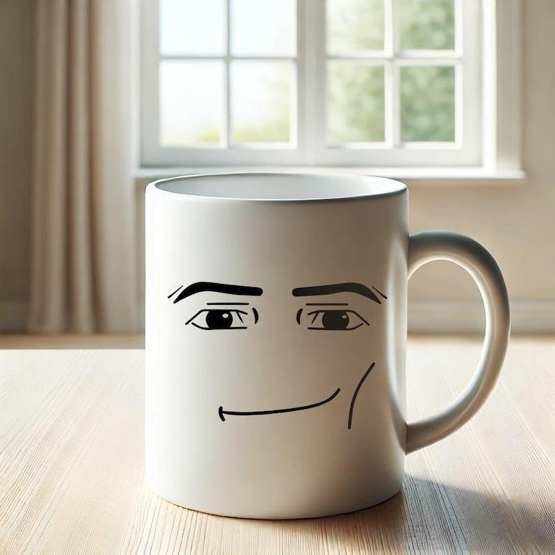 Roblox Man Face Mug 11oz - Funny Gamer Coffee Cup for Roblox - TikTok Shop