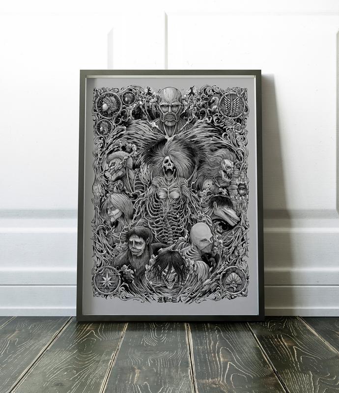 Attack on Titan Poster,Shingeki no Kyojin Poster, All Titan Shifters ...