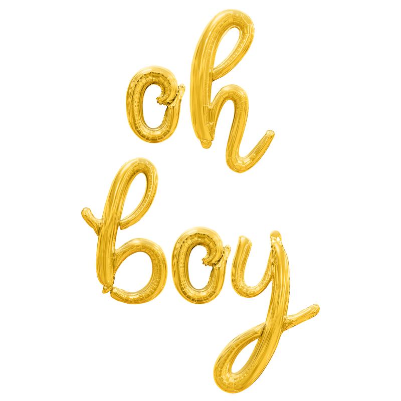 Cursive Script Letter Balloons - OH BOY 16" Inch Alphabet Letters Foil ...