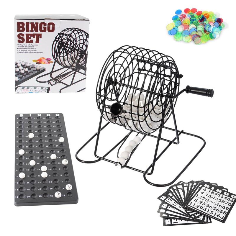 Regal Bingo Deluxe Game Set with 6" Wheel Cage, 75 Bingo Balls ...