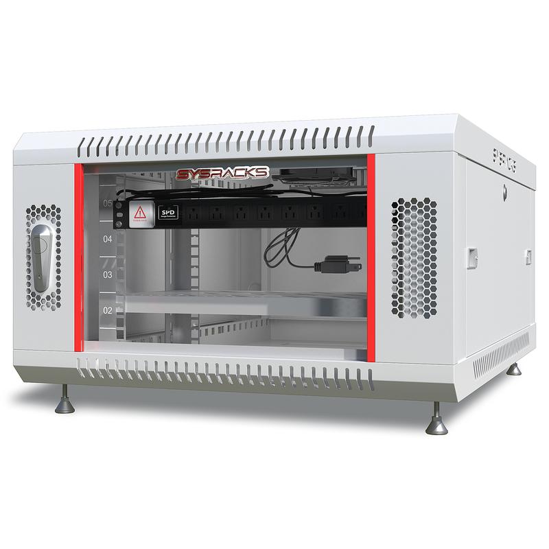 SYSRACKS 6U Wall Mount Gray Server Rack Cabinet 6.600 for Electronics ...