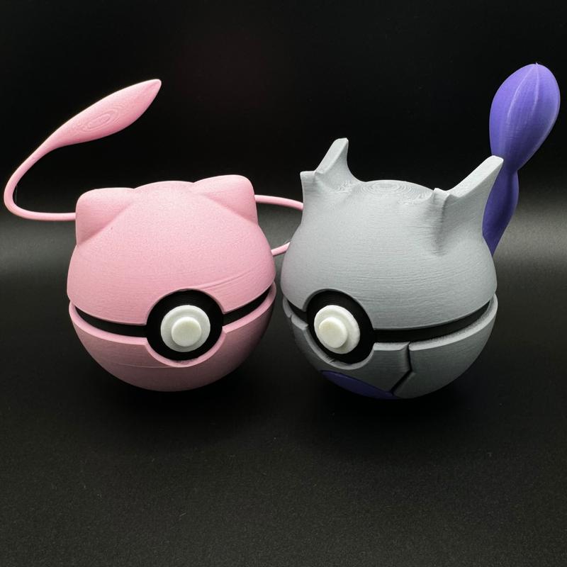 Mew & Mewtwo Pokeballs. Kanto Legendaries (w/ stands) - TikTok Shop