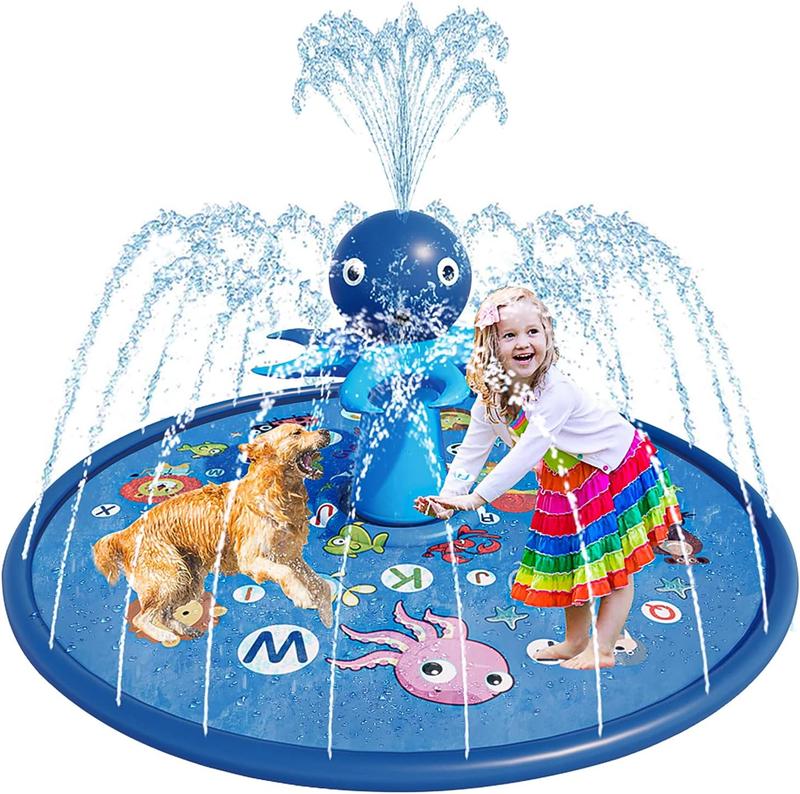 Mother Day Spring Summer Gift Splash Pad for Kids, Octopus Sprinkler ...