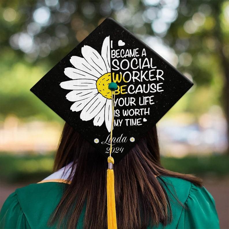Personalized Social Worker Graduation Cap Topper, MSW Graduation ...