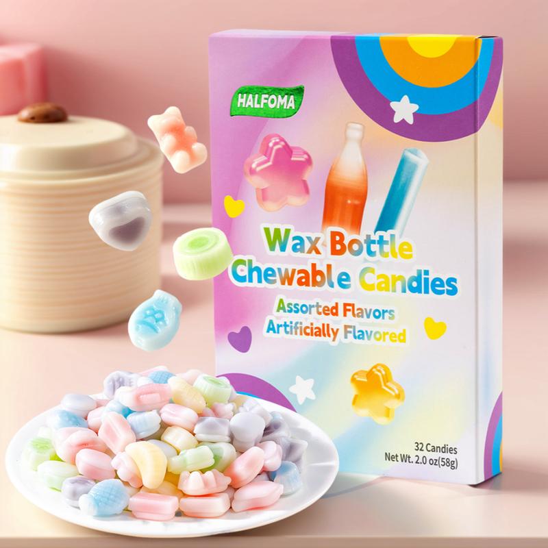 Candy in Wax Bottle Beautiful Box of 32 Candies Super Affordable Chew ...